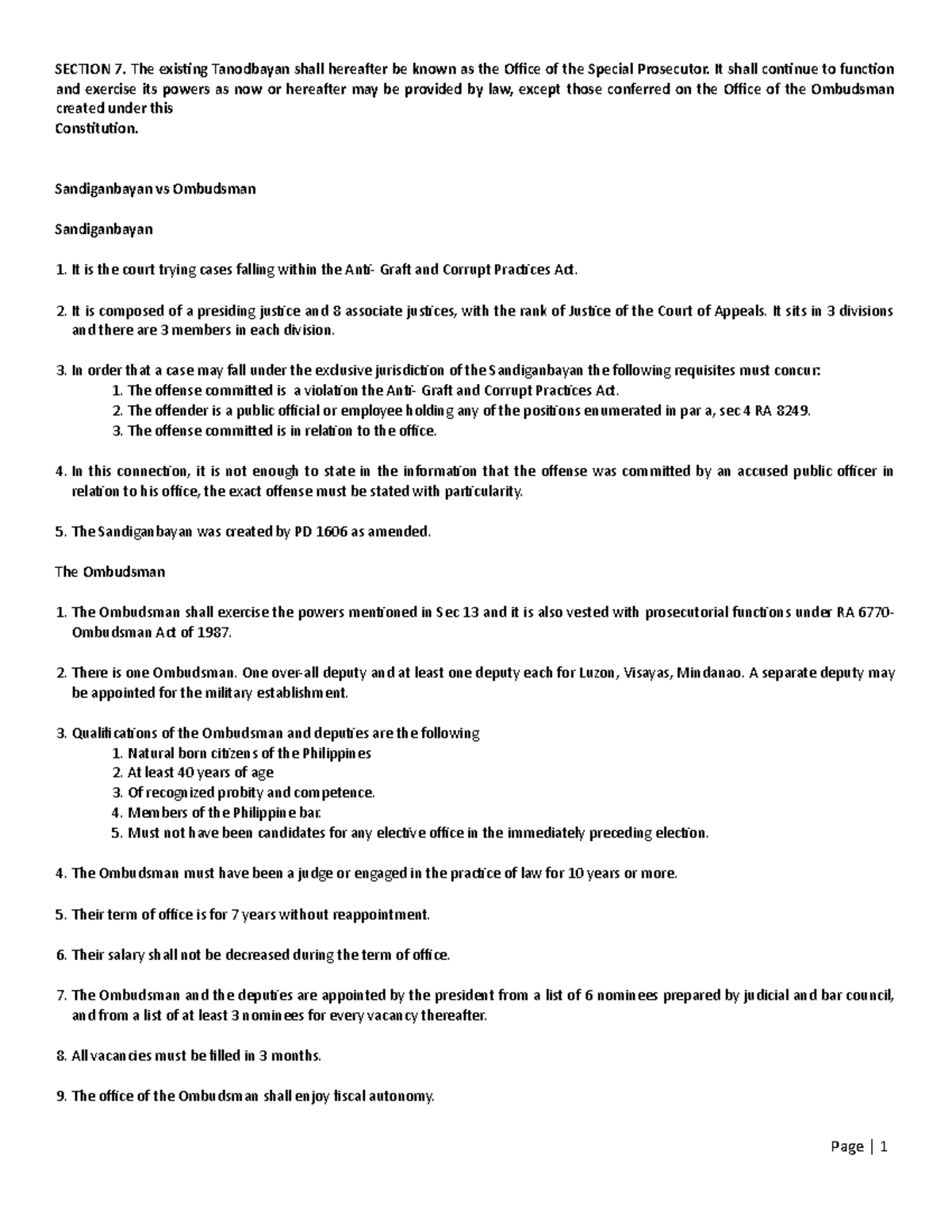 Article XI Sec 7-18 - Lecture notes 31 - Laws on Obligations and ...