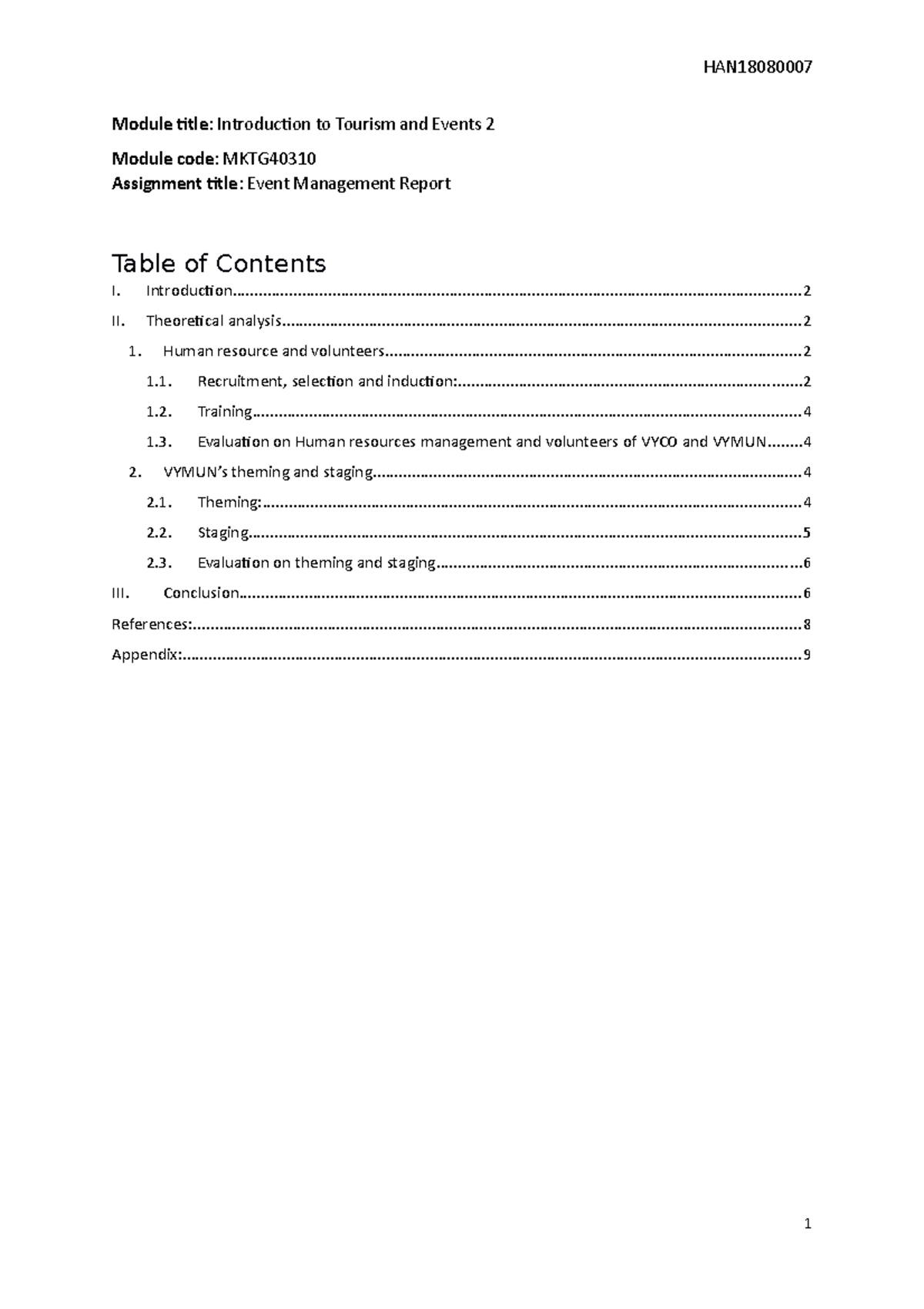 Event Management Report - Assignment itle : Event Management Report ...