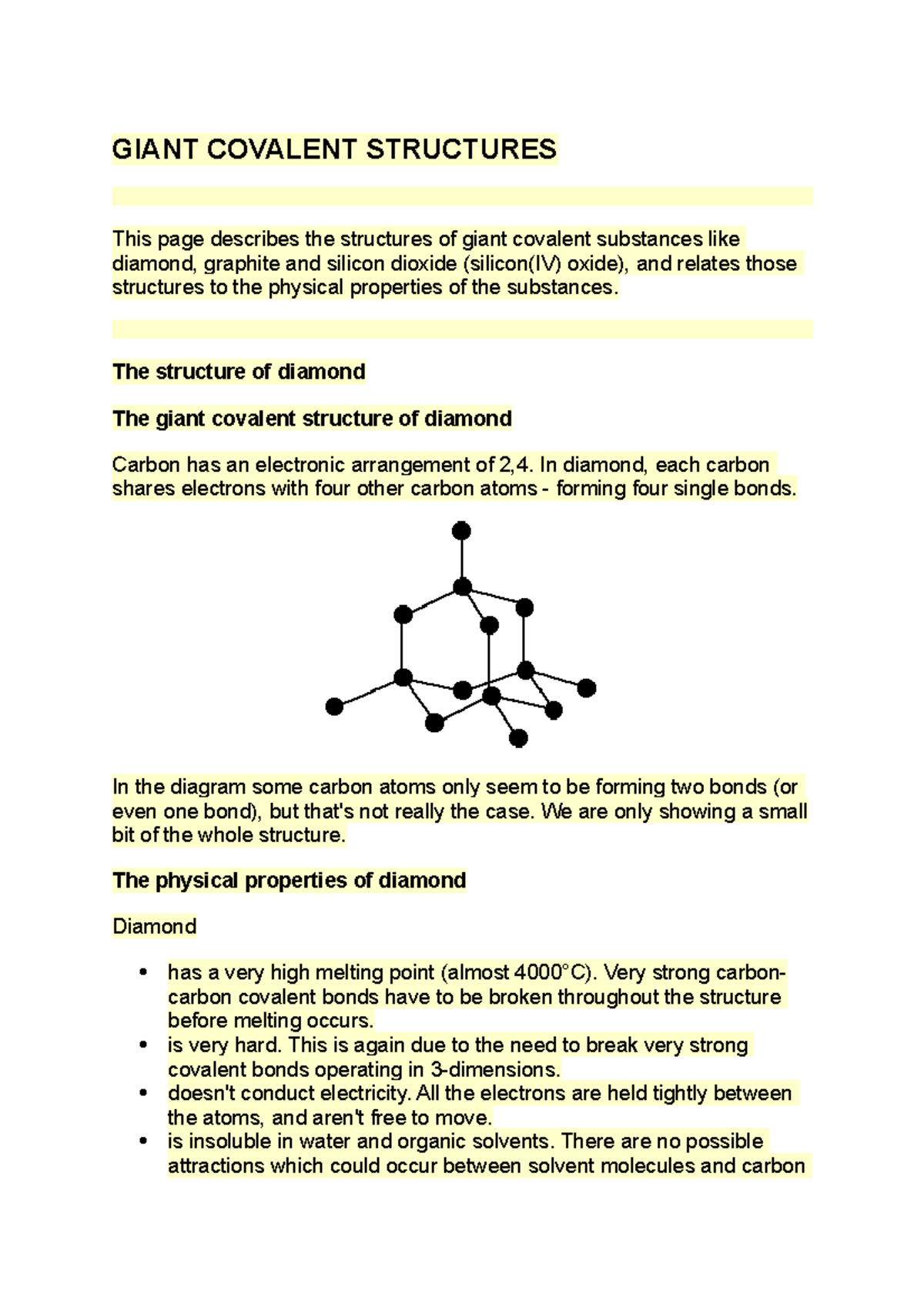Giant Covalent Structures - GIANT COVALENT STRUCTURES This page ...