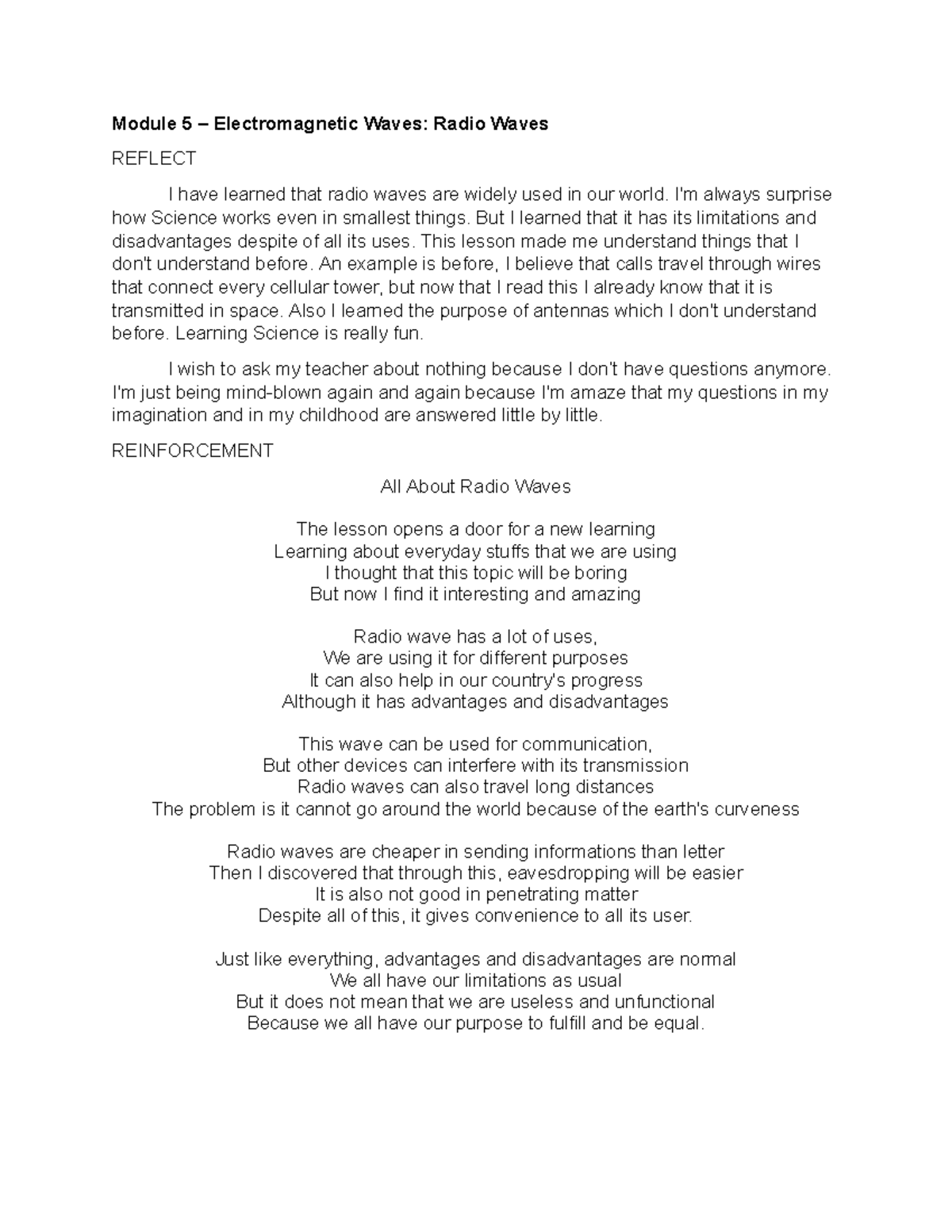 Module 5 - Electromagnetic Waves - Module 5 – Electromagnetic Waves ...