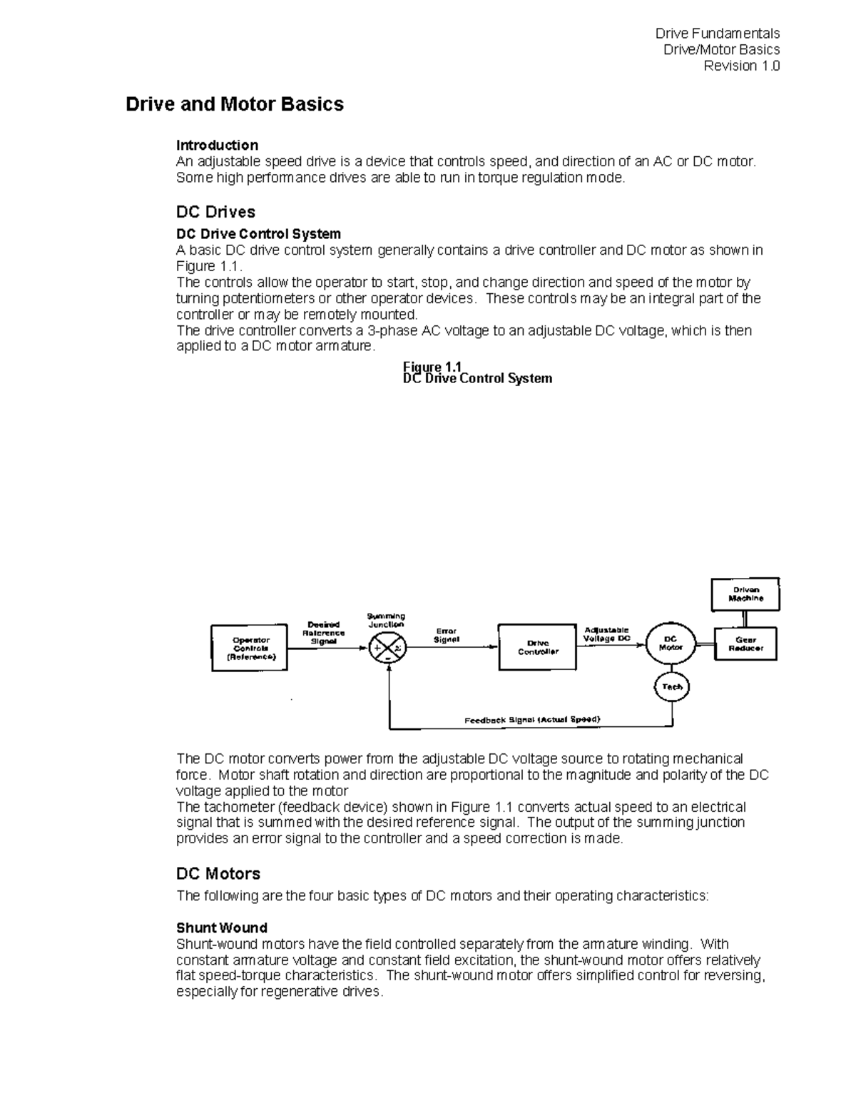 02. Drive Motor Basics 01 - Drive Fundamentals Drive/Motor Basics ...