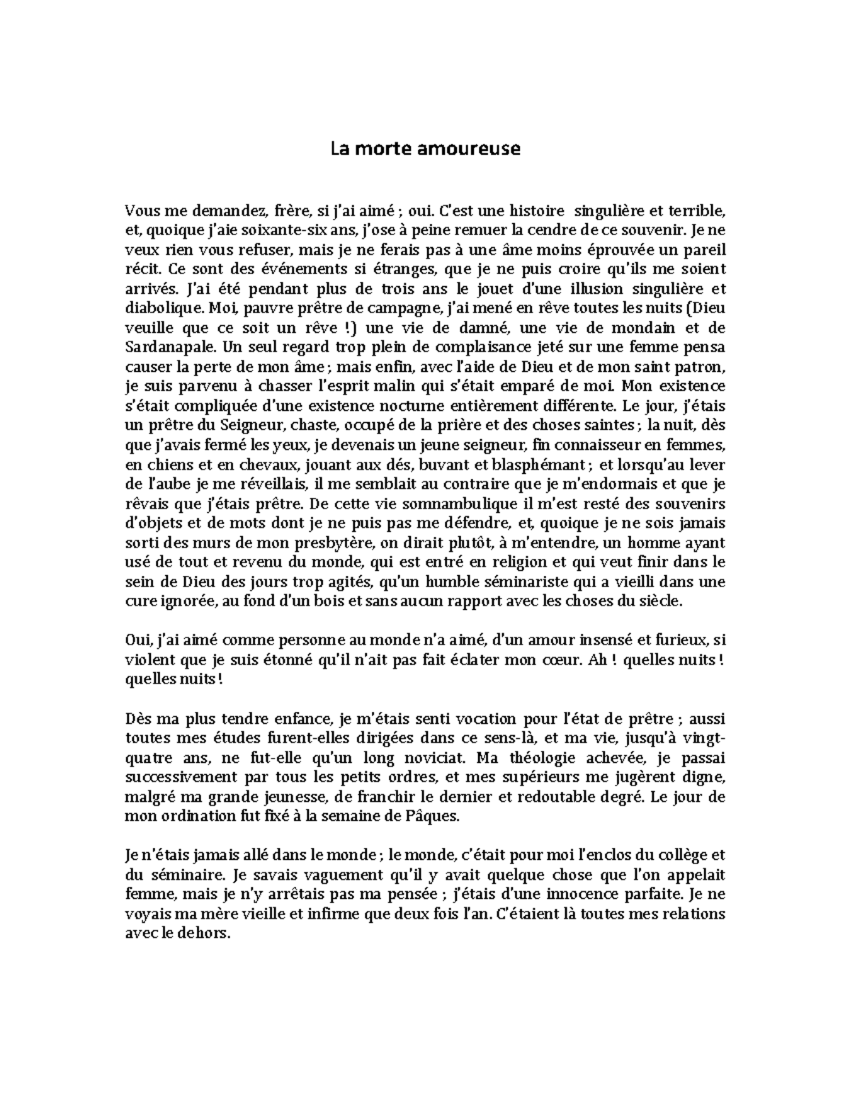 La-morte-amoureuse - uurytujrtumrtmruytmru - La morte amoureuse Vous me ...