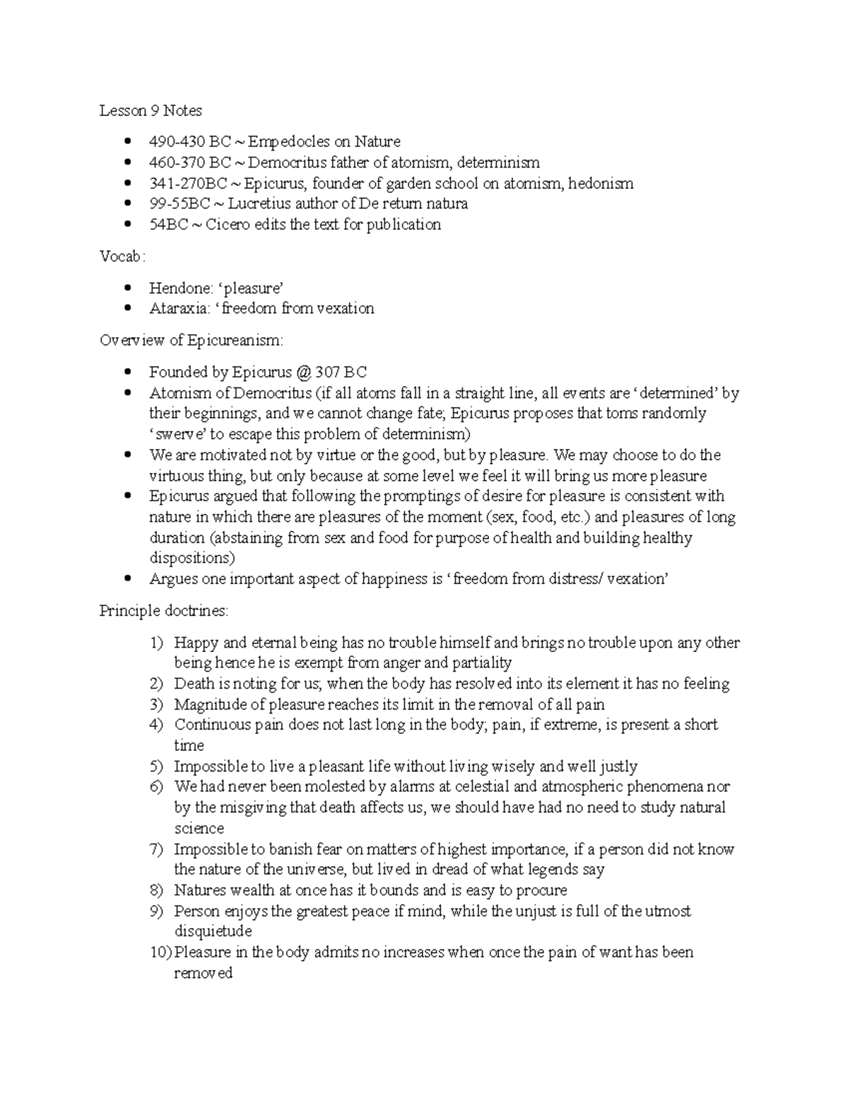 Classics Lesson 9 notes - Lesson 9 Notes 490-430 BC ~ Empedocles on ...