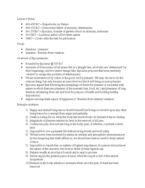 Unit 8 Classics Notes - Unit 8 Classics Notes Schools of Hellenistic ...