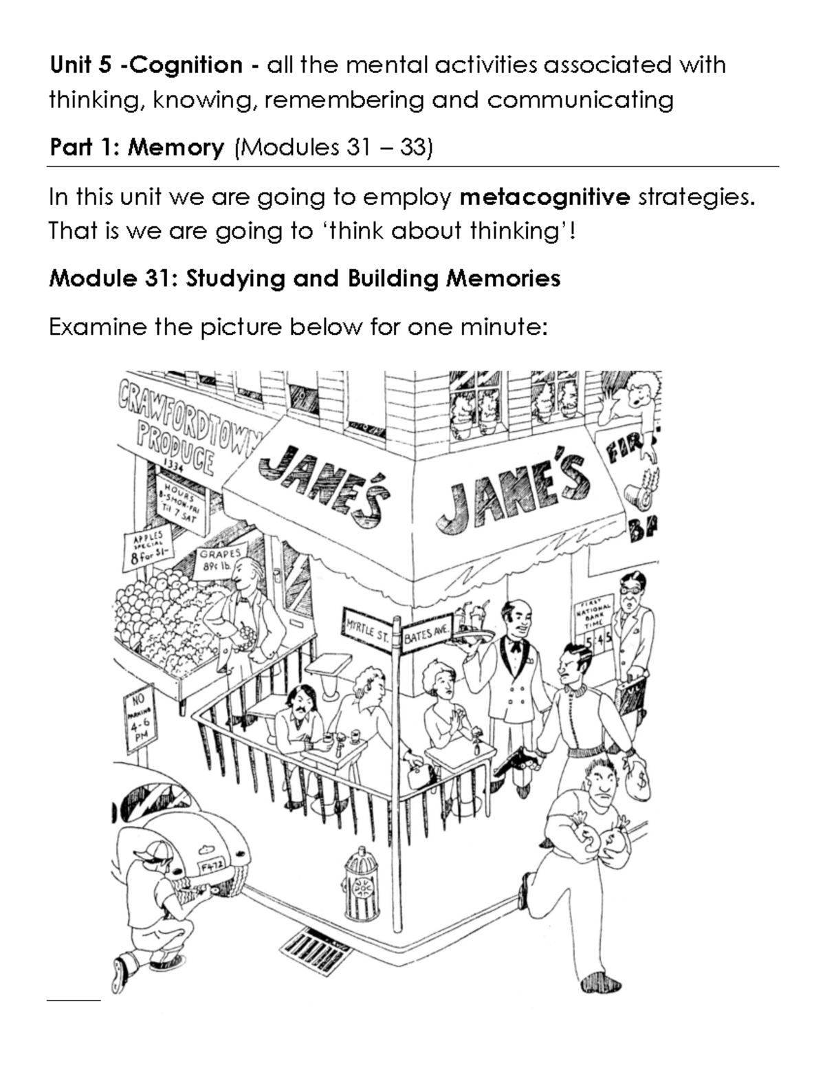 U5 - Memory - (actually from AP Psychology) - Unit 5 -Cognition - all ...