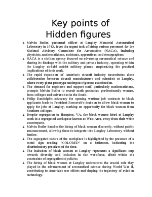 Hidden Figures-Summaries - Hidden figures Chapter 1 Summary It’s 1943 ...