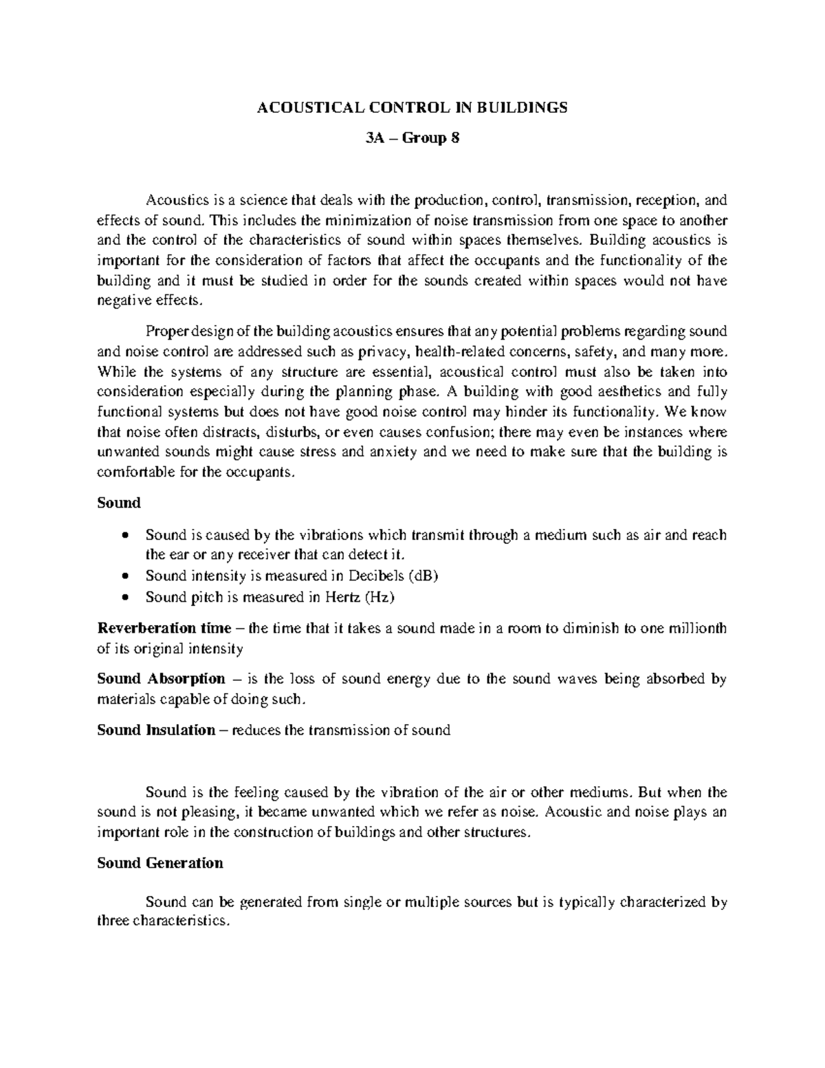 3A Acoustical control in buildings - ACOUSTICAL CONTROL IN BUILDINGS 3A ...