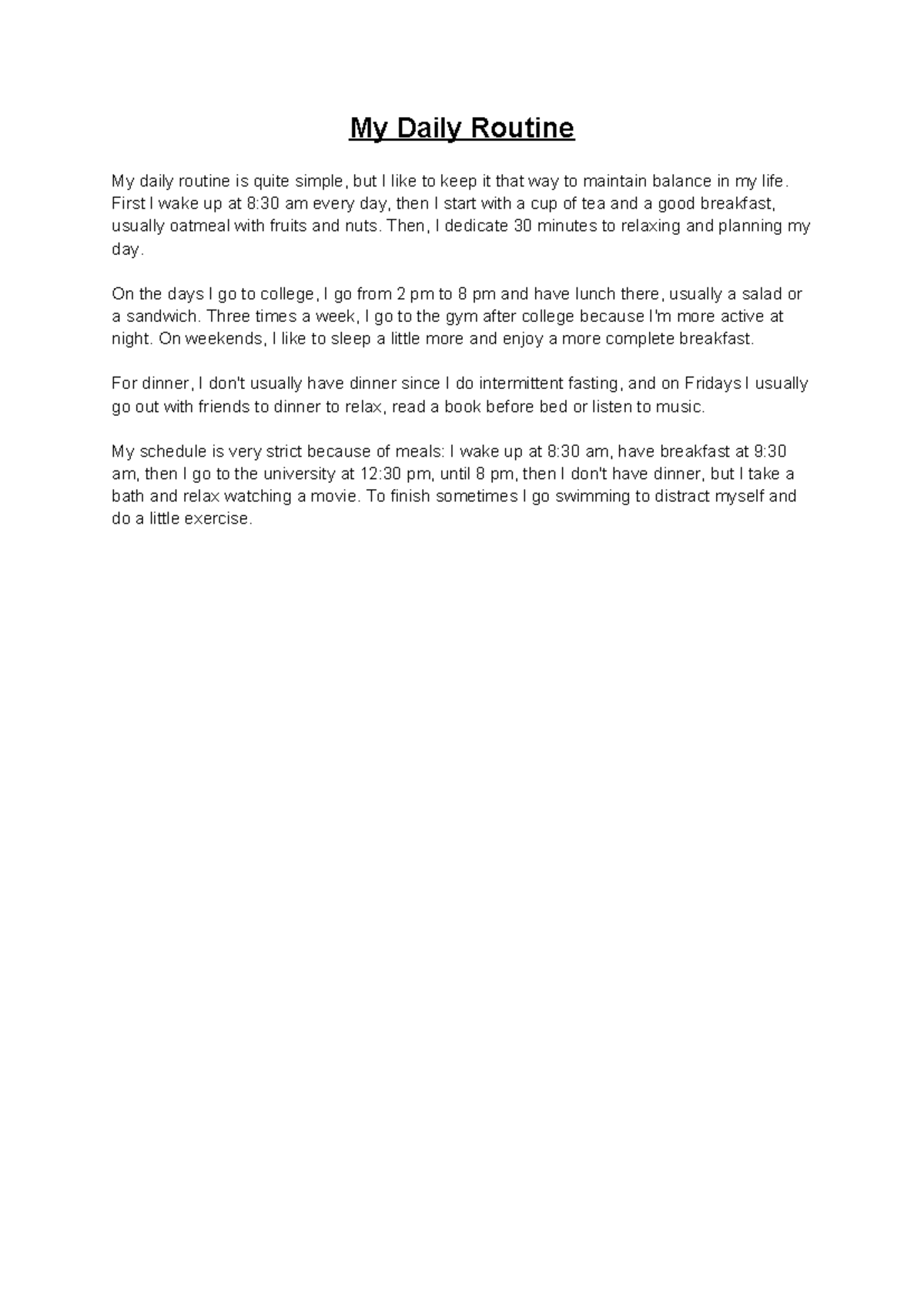 English rutine - Idididodos - My Daily Routine My daily routine is ...