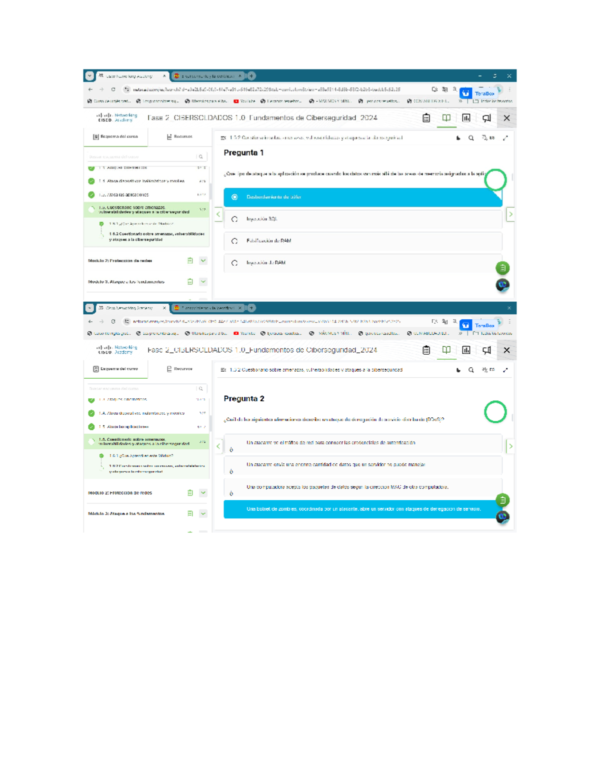 Cuestionario 01 Amenazas vulnerabilidades y ataques - and Cisco ...