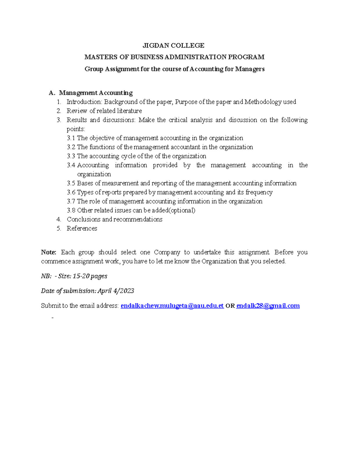 Group Assignment-final - JIGDAN COLLEGE MASTERS OF BUSINESS ...