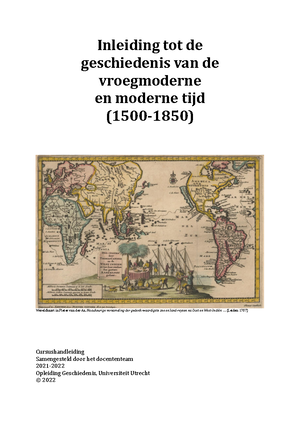 Opdracht paper 1 (kaarten) van (vroeg)moderne geschiedenis ...