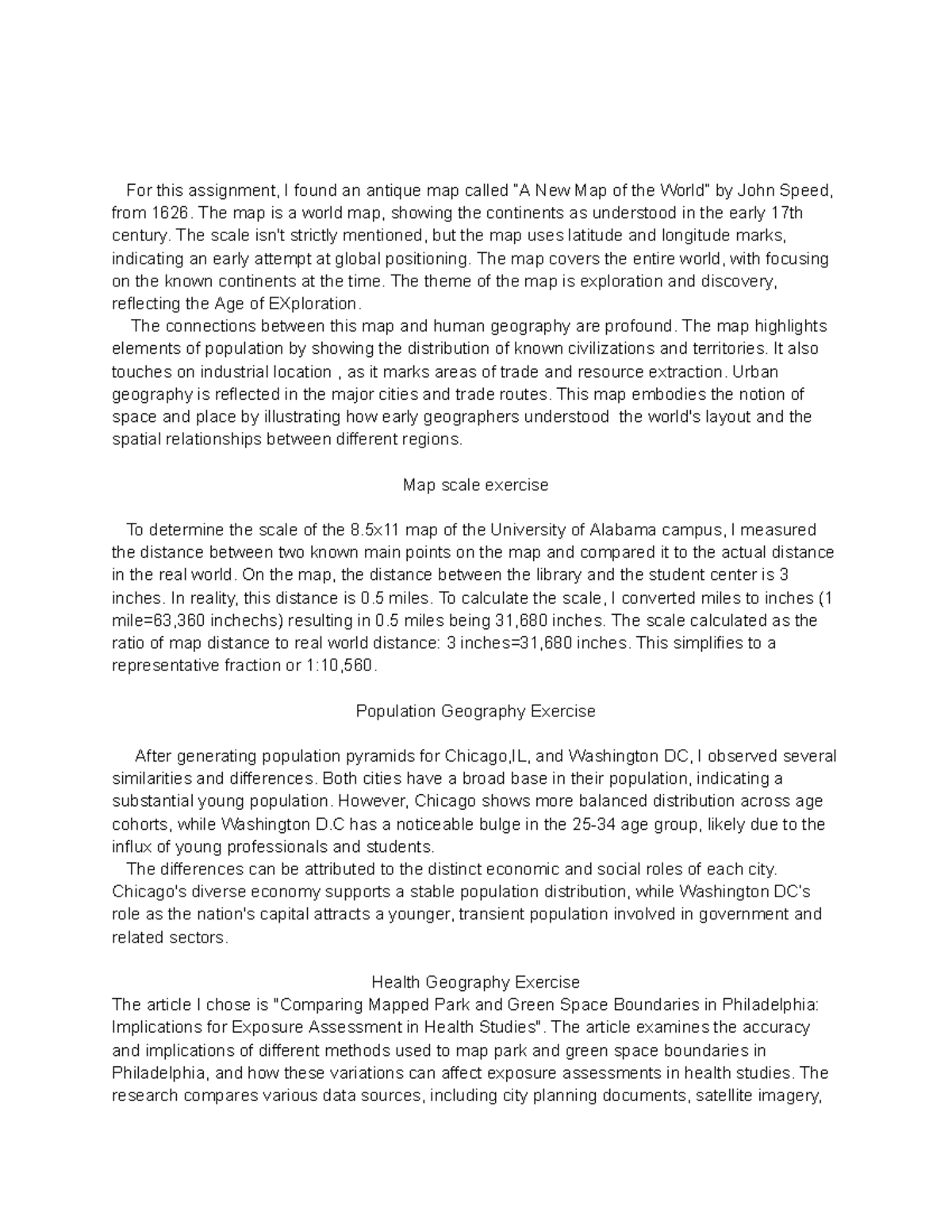 History of Human Geogrpahy Excerise - For this assignment, I found an ...