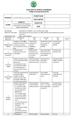 Assessing a Casted Extremity - OUR LADY OF FATIMA UNIVERSITY College of ...
