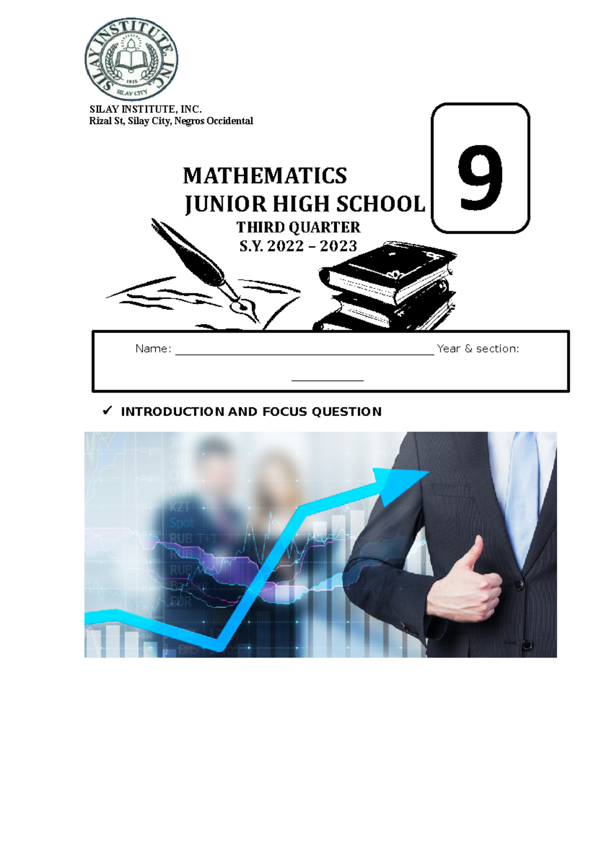 Module-1-G9 - modular format for math 9 - SILAY INSTITUTE, INC. Rizal ...
