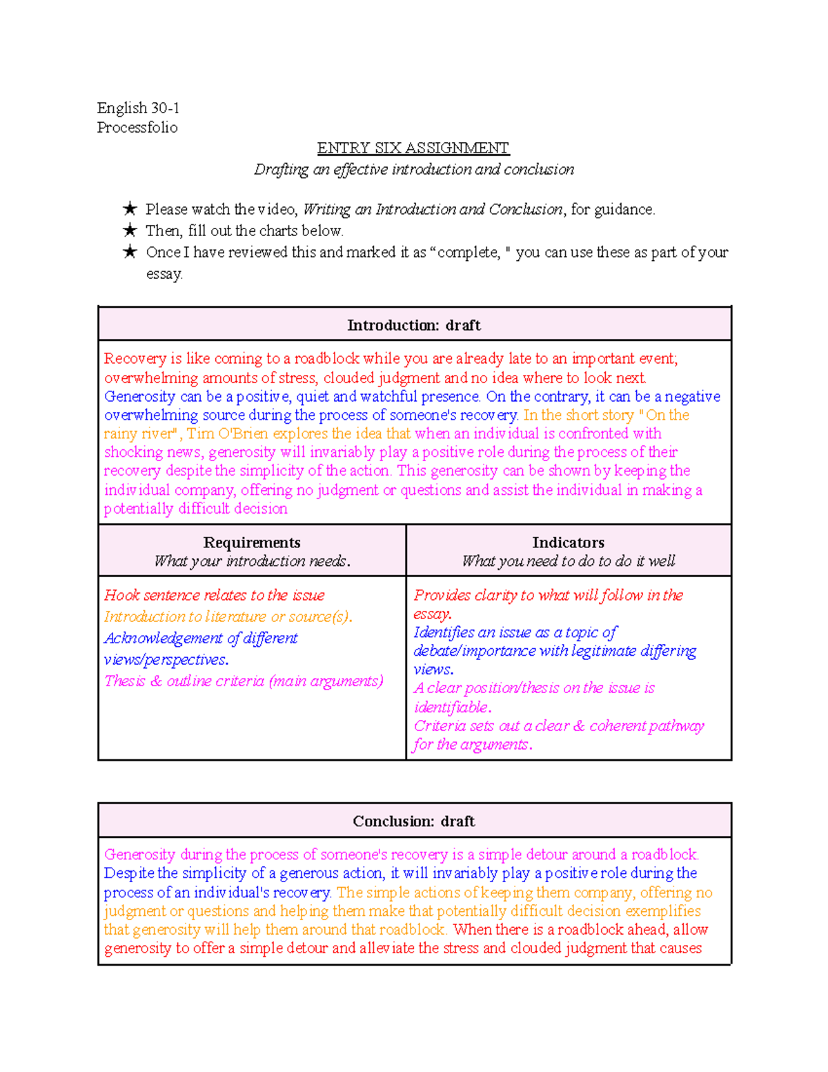 Entry 6 Intro Conc - for planning essay - English 30- Processfolio ...