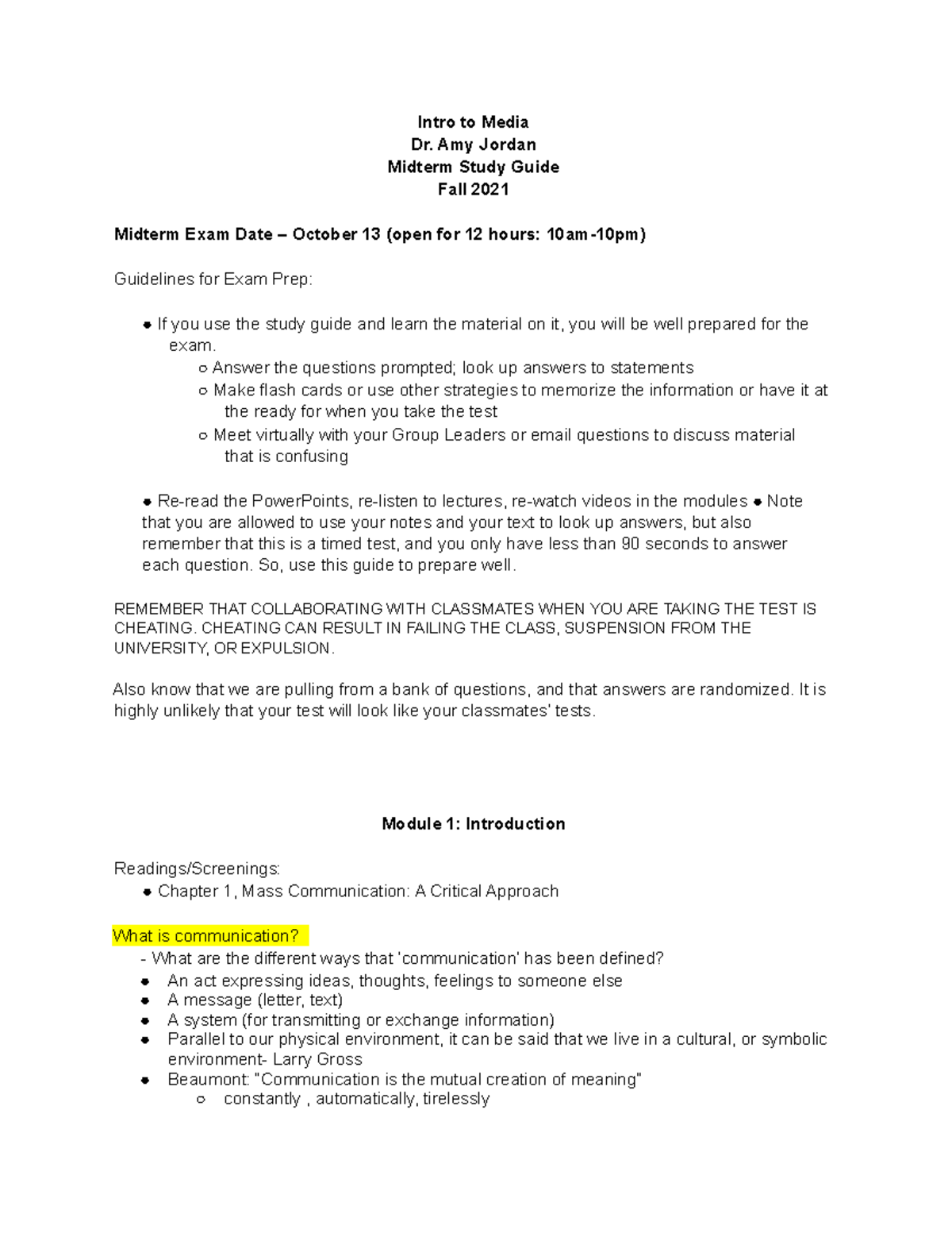 Untitled document - Intro to Media exam notes with Professor Jordan ...