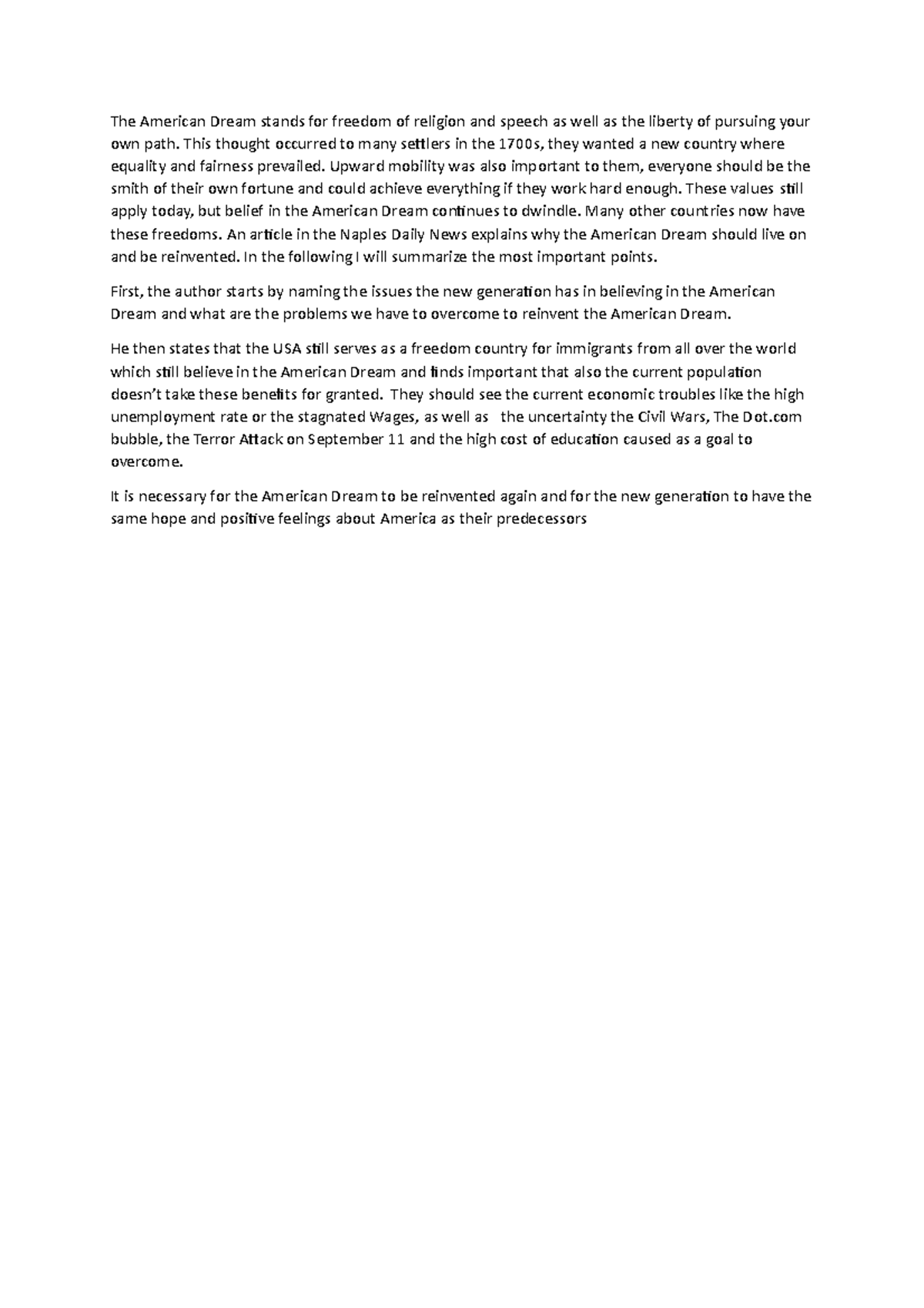 American Dream - yoyo - The American Dream stands for freedom of ...