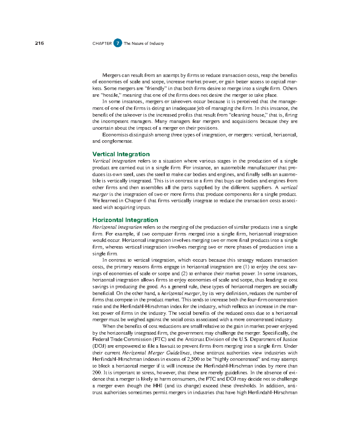 Managerial-economics-62 - 216 CHAPTER 7 The Nature of Industry Mergers ...