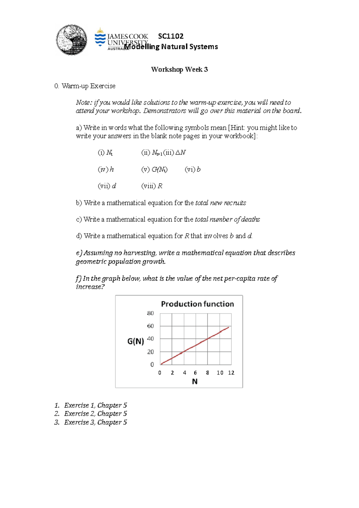 SC1102 Workshop week 3 - Workshop Week 3 0. Warm-up Exercise Note: if ...
