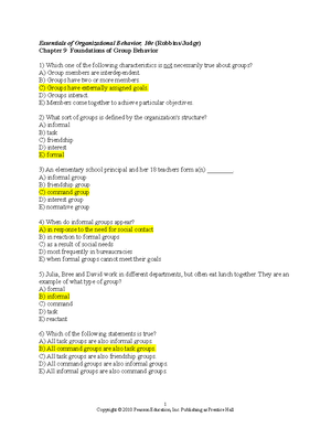Foundations of group behavior multiple choice questions - Foundations ...