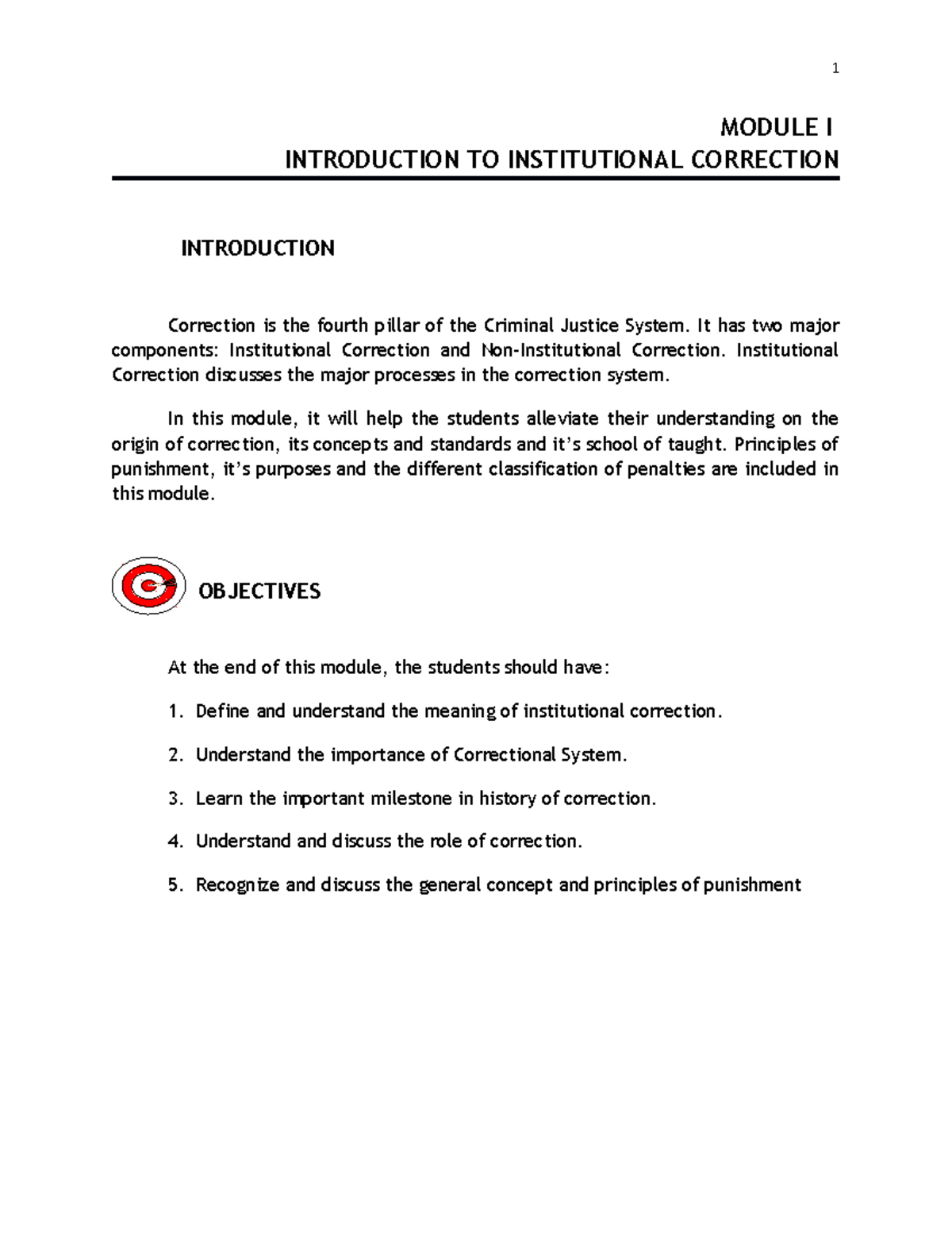 Module 1 Lesson 1 - IC with LA - MODULE I INTRODUCTION TO INSTITUTIONAL ...