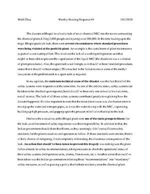 Weekly Reading Response #1 - STSS 4100 - Studocu