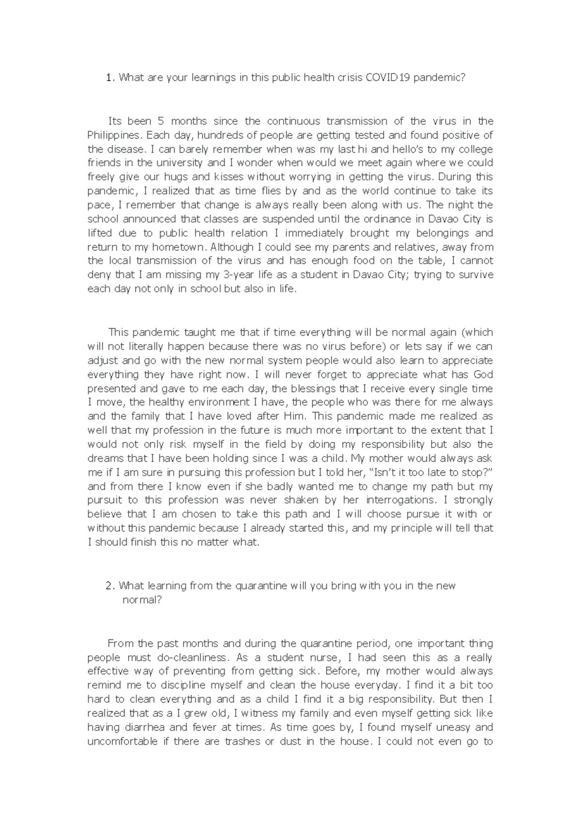 Reflection Current National Health Care Situations - What are your ...