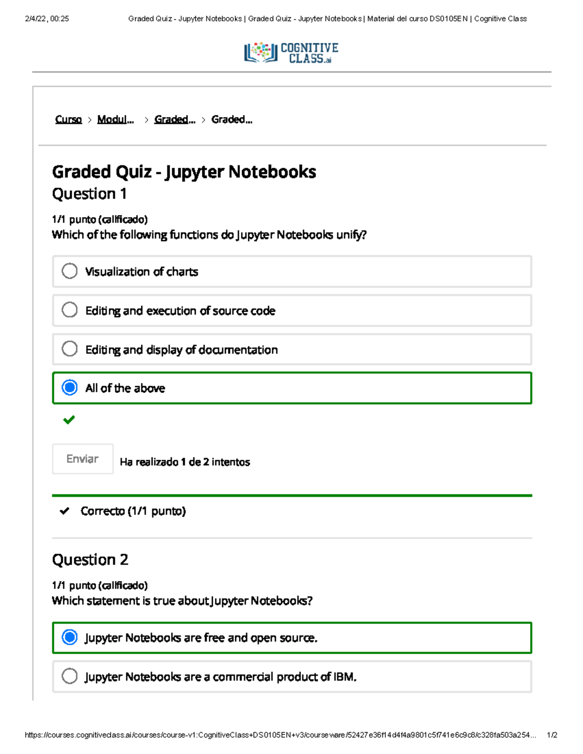 Quiz - Jupyter Notebooks - - Studocu