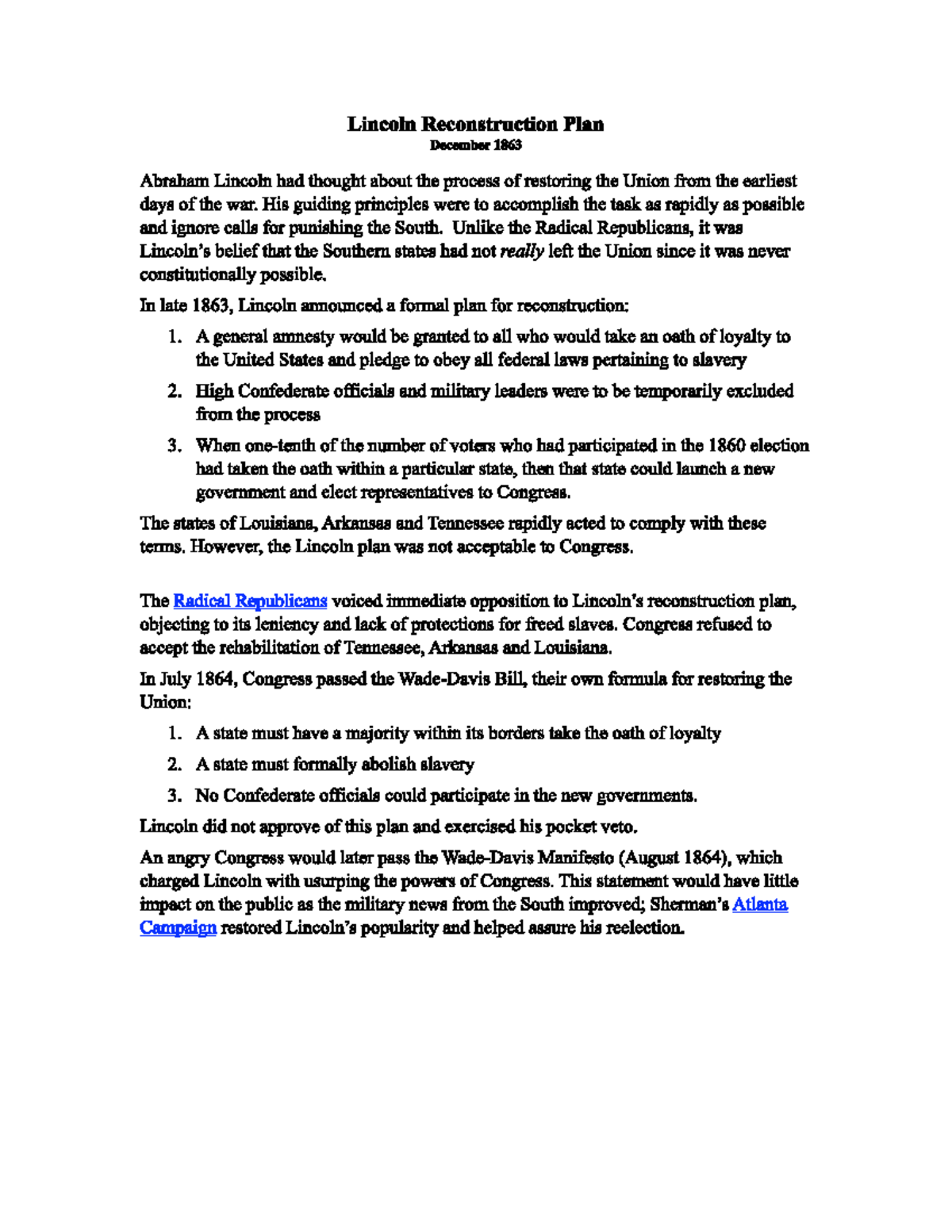 Reconstruction Plans - readings - HIST 251 - Studocu