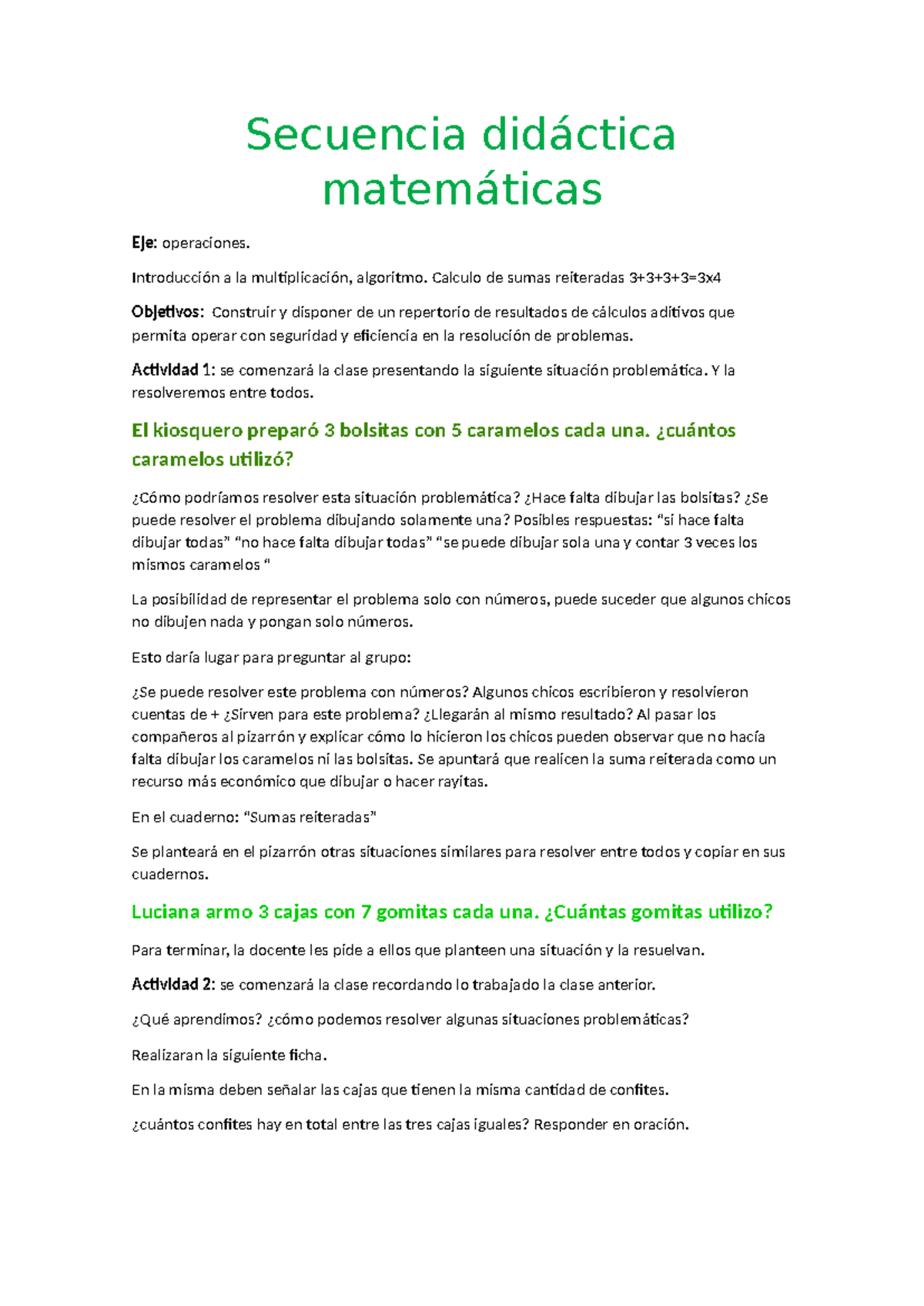 Secuencia didactica matematicas sumas reiteradas 074458 - Secuencia didáctica matemáticas Eje ...