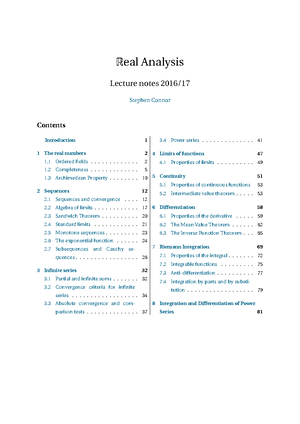 Real Analysis Section 1-5 notes - Real Analysis Lecture notes 2017/18 ...
