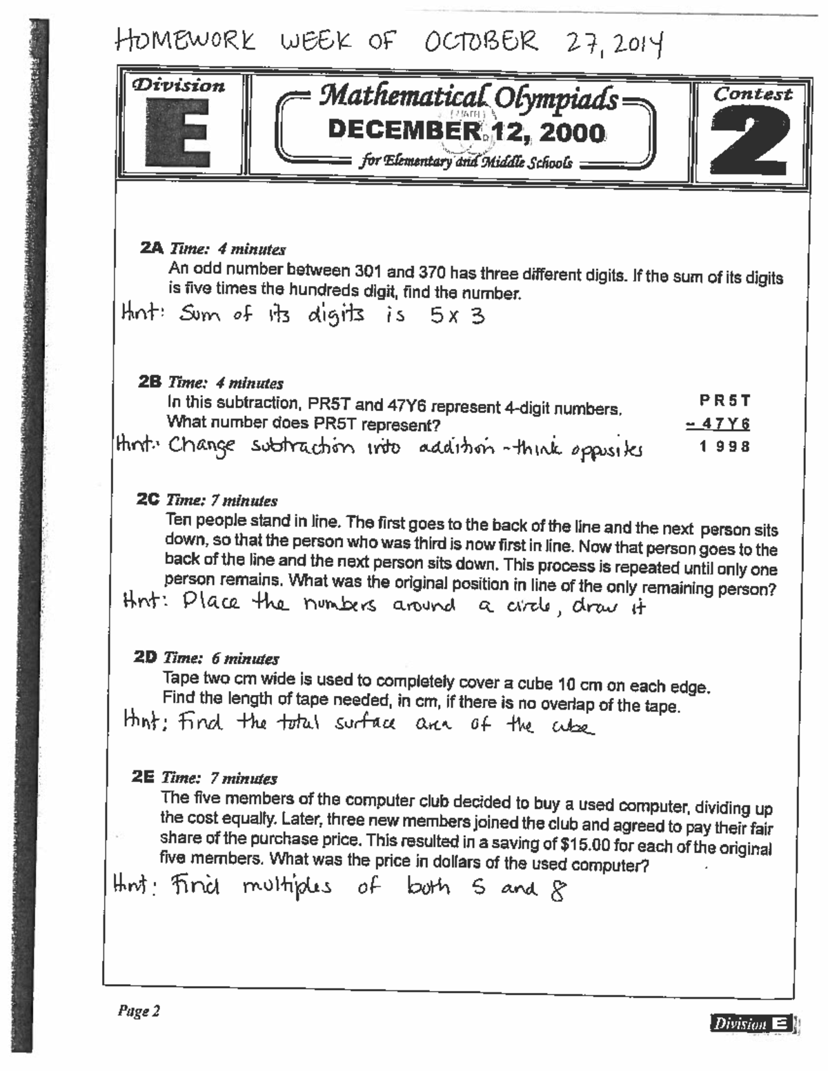 2000-2 - note - MATH 315 - Studocu