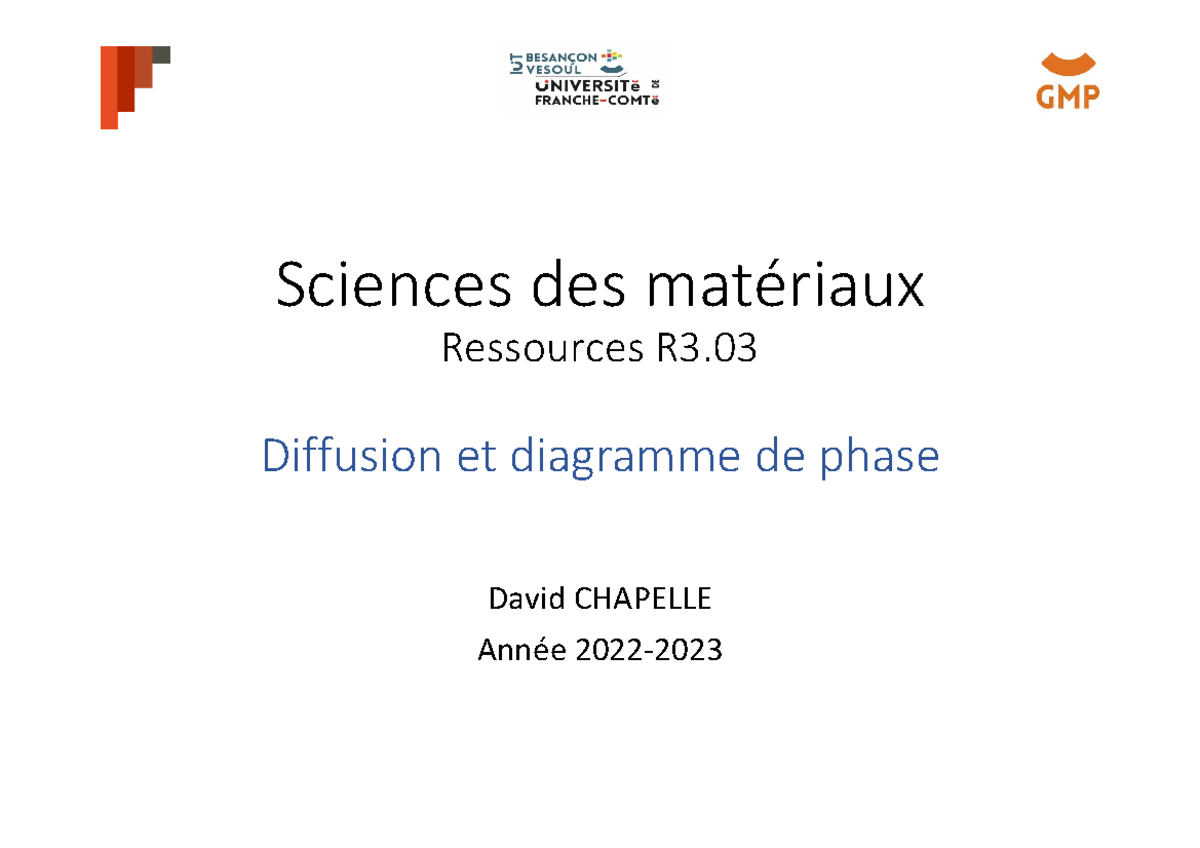 Cours SDM R3-03 Diffusion-Diag De Phase - Sciences des matériaux ...