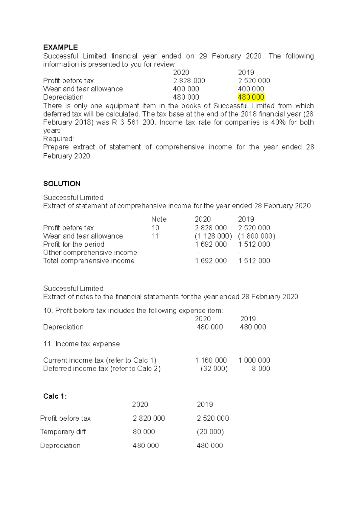 Textbook Example ON Deferred - EXAMPLE Successful Limited financial ...