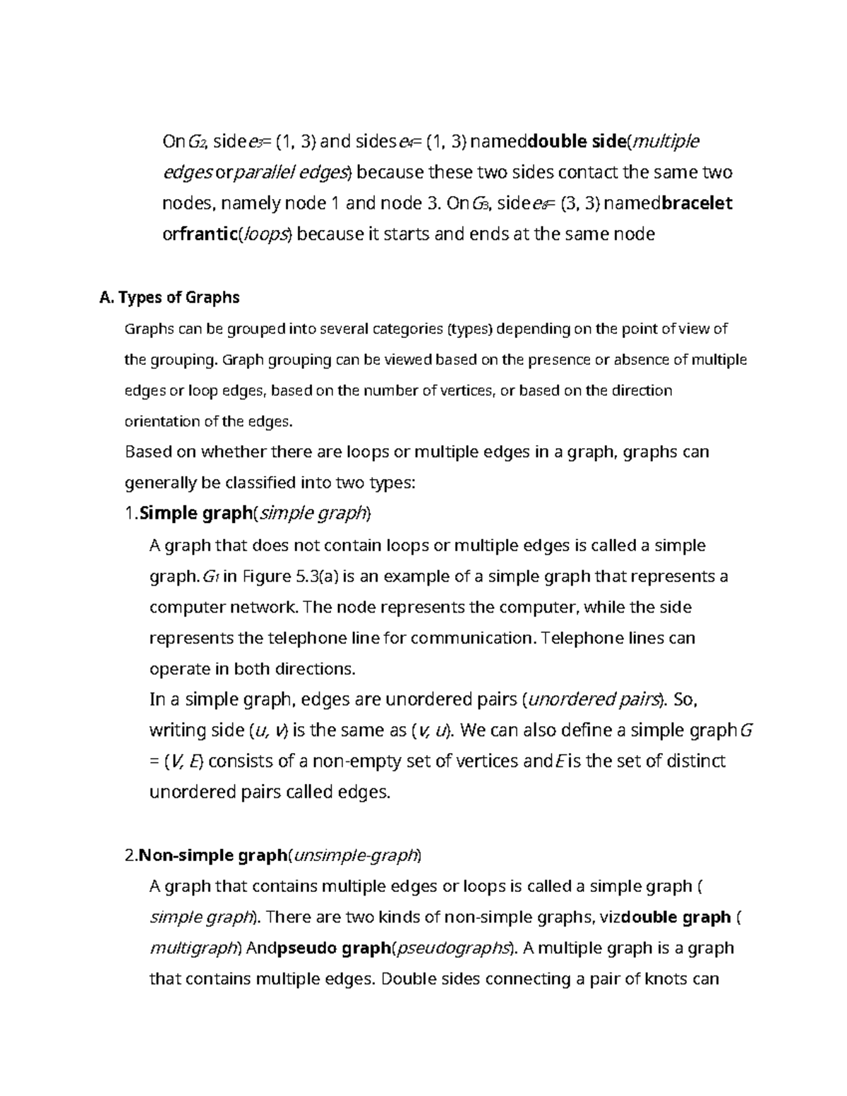 Discrete Mathematics-2 - On G 2 , sidee 3 = (1, 3) and sides e 4 = (1 ...