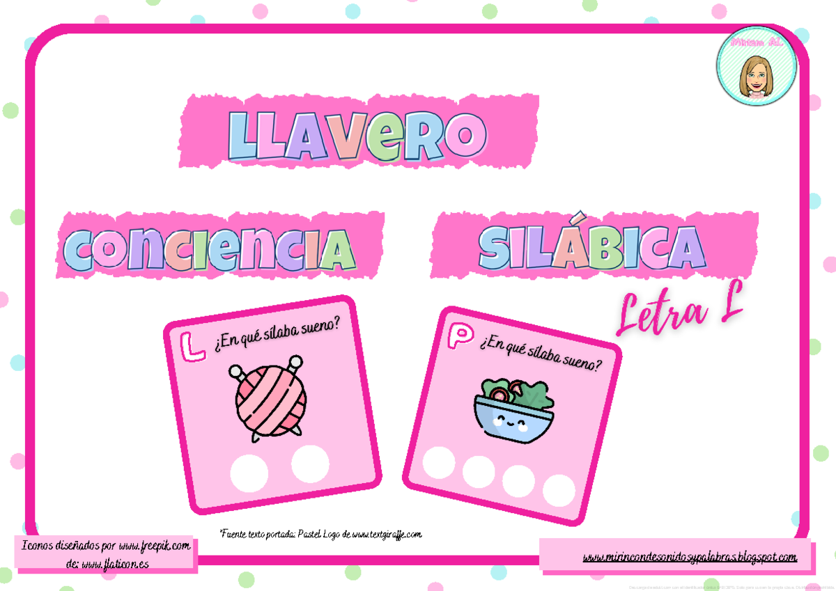 Llavero Conciencia Silábica Letra L - mirincondesonidosypalabras ...