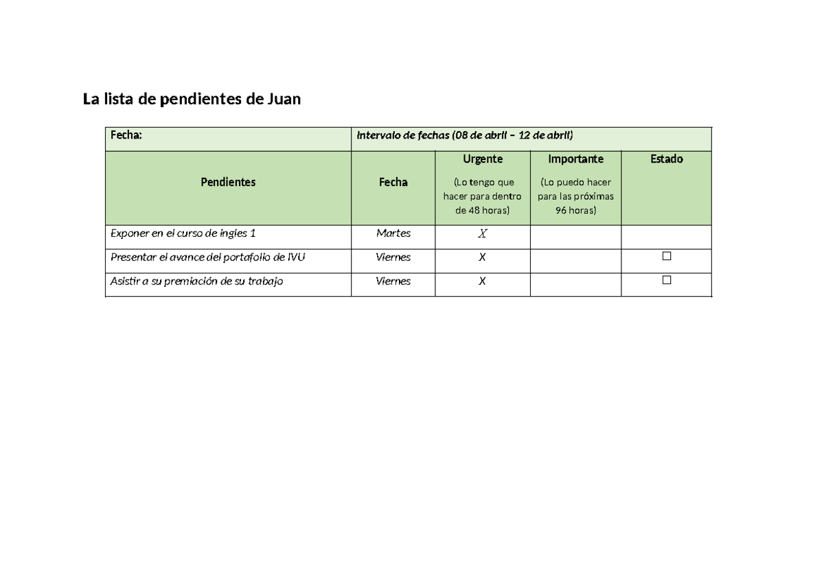 Lista de pendientes de juan - IVU - Contabilidad - La lista de ...