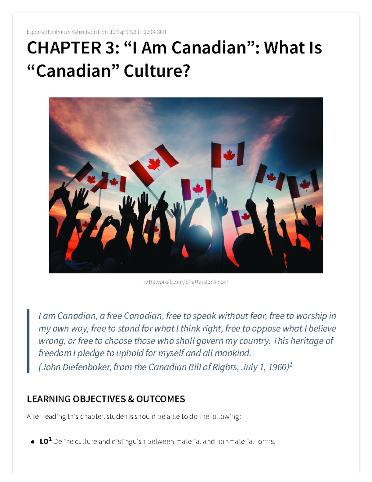 Chapter 3 “I Am Canadian” What Is “Canadian” Culture - Exported for ...