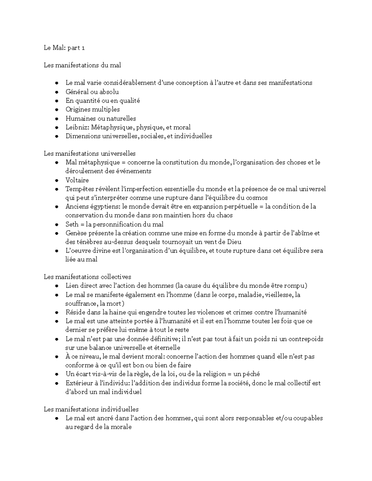 Le Mal part 1 - Notes on Le Mal reading - Le Mal: part 1 Les ...