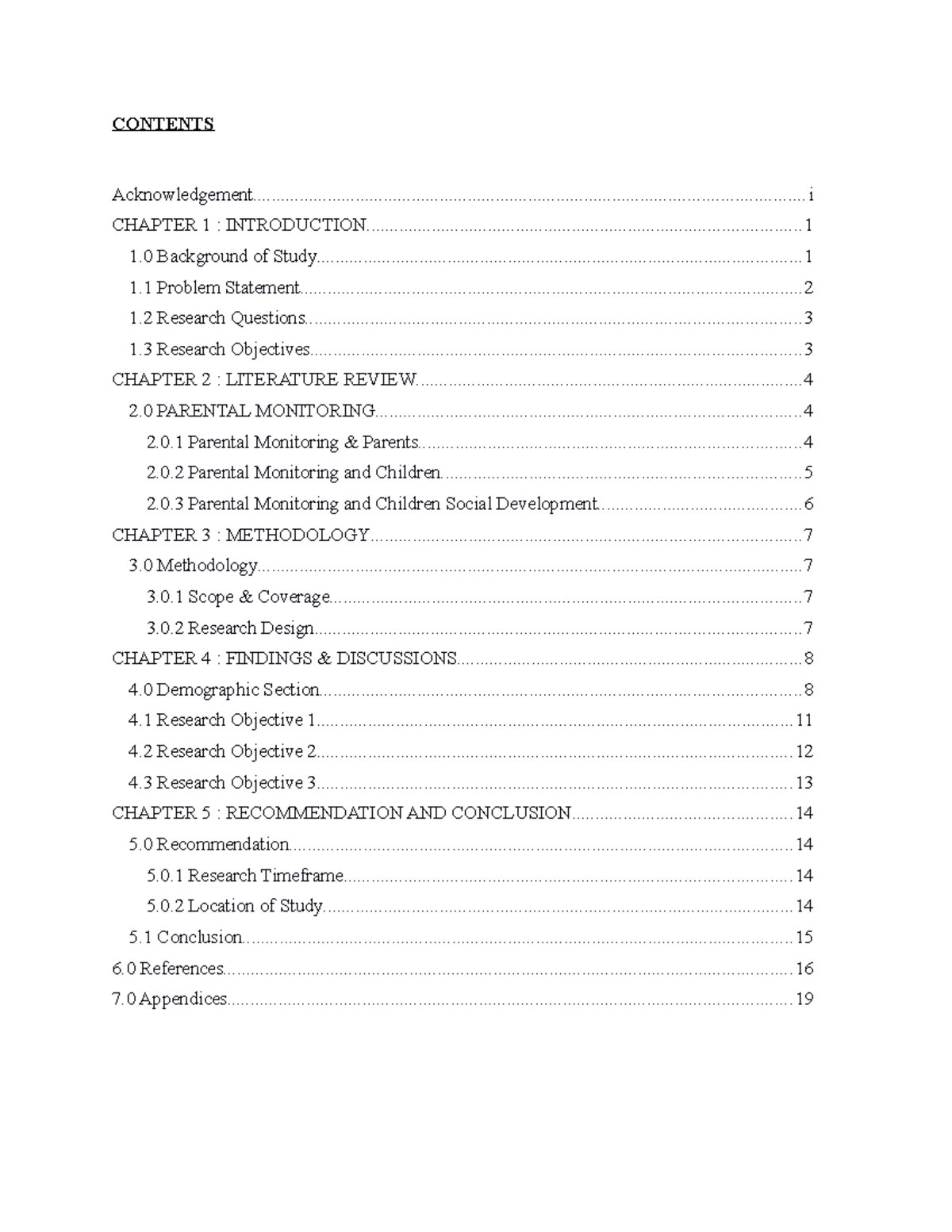 Print ONE - just want to download - CONTENTS CHAPTER 1 : - Studocu