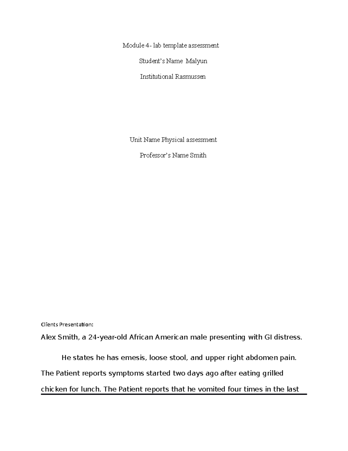 Module 4 assign - Module 4- lab template assessment Student’s Name ...