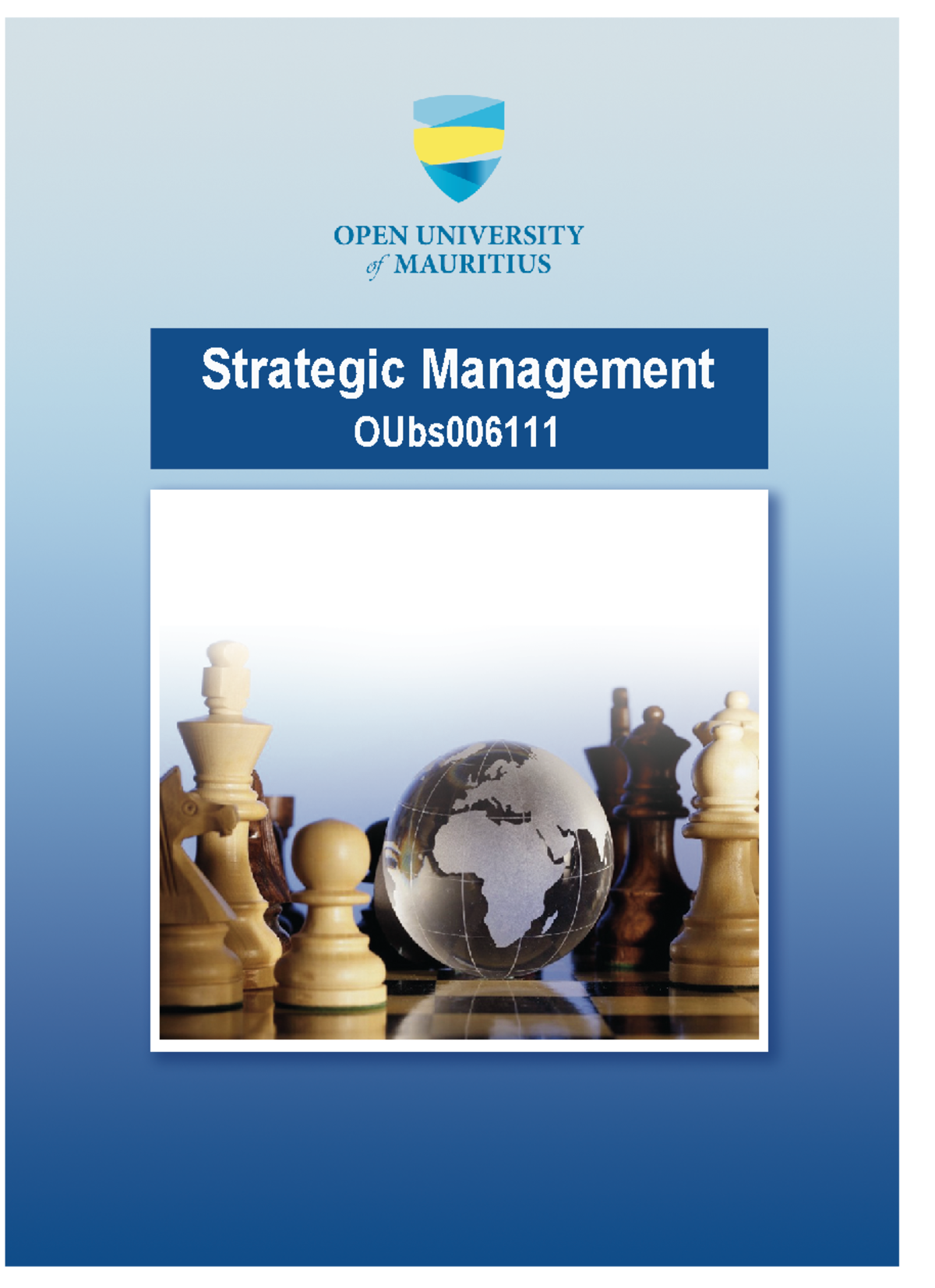 Strategic Management Manual - StrategicManagement OUbs 006111 TABLE OF ...