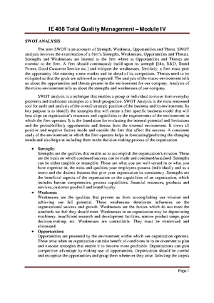 IE488 Total quality management (ktustudents - Course code Course Name L ...