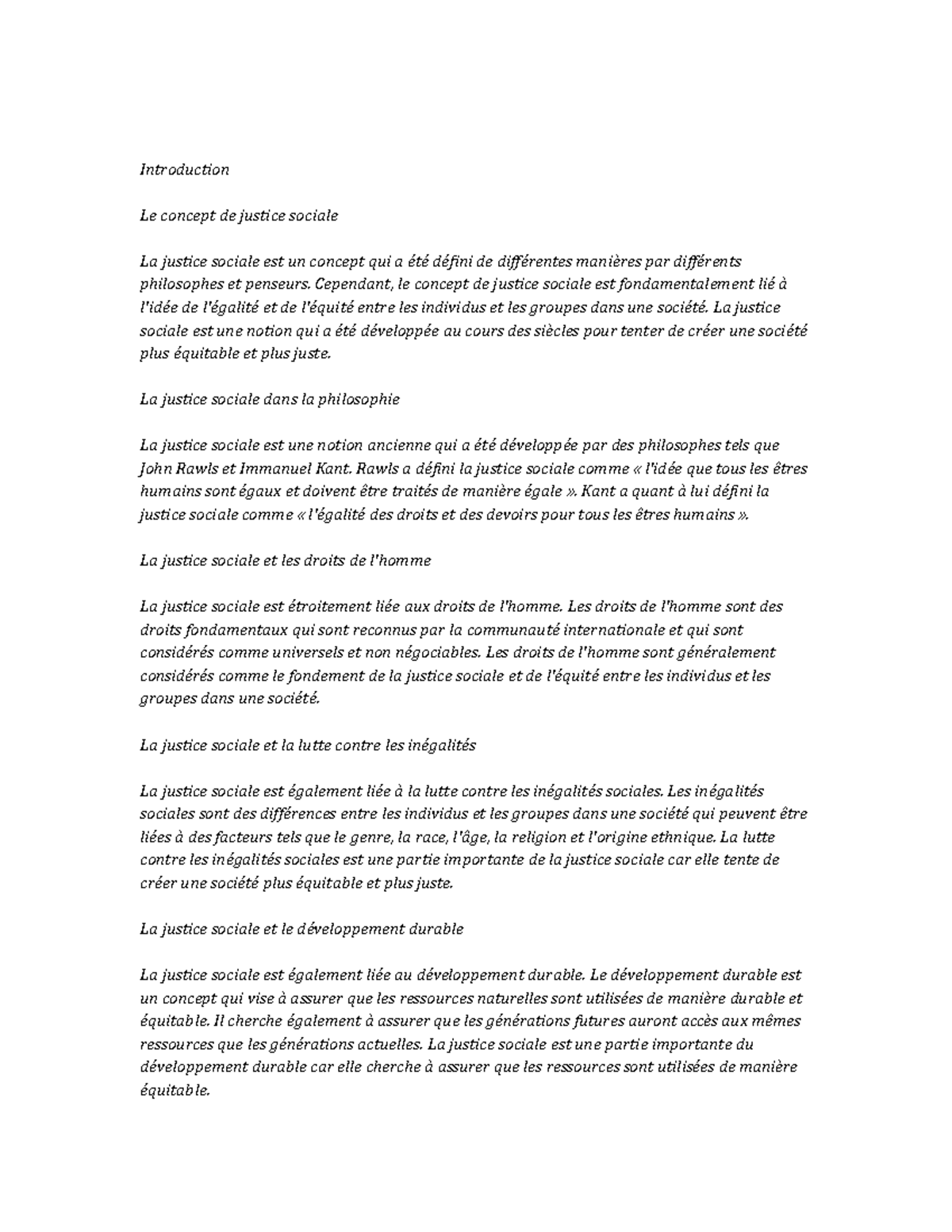 Social Justice Study Notes - Introduction Le concept de justice sociale ...
