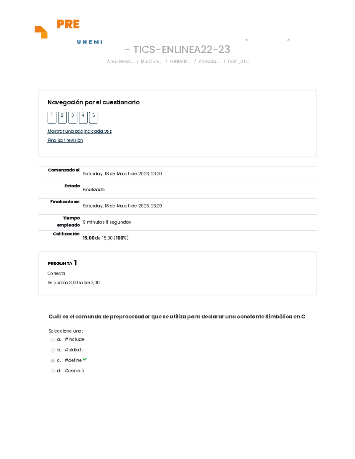 Test de programación - FUNDAMENTOS DE LA PROGRAMACIÓN - [TI01-02] - C ...