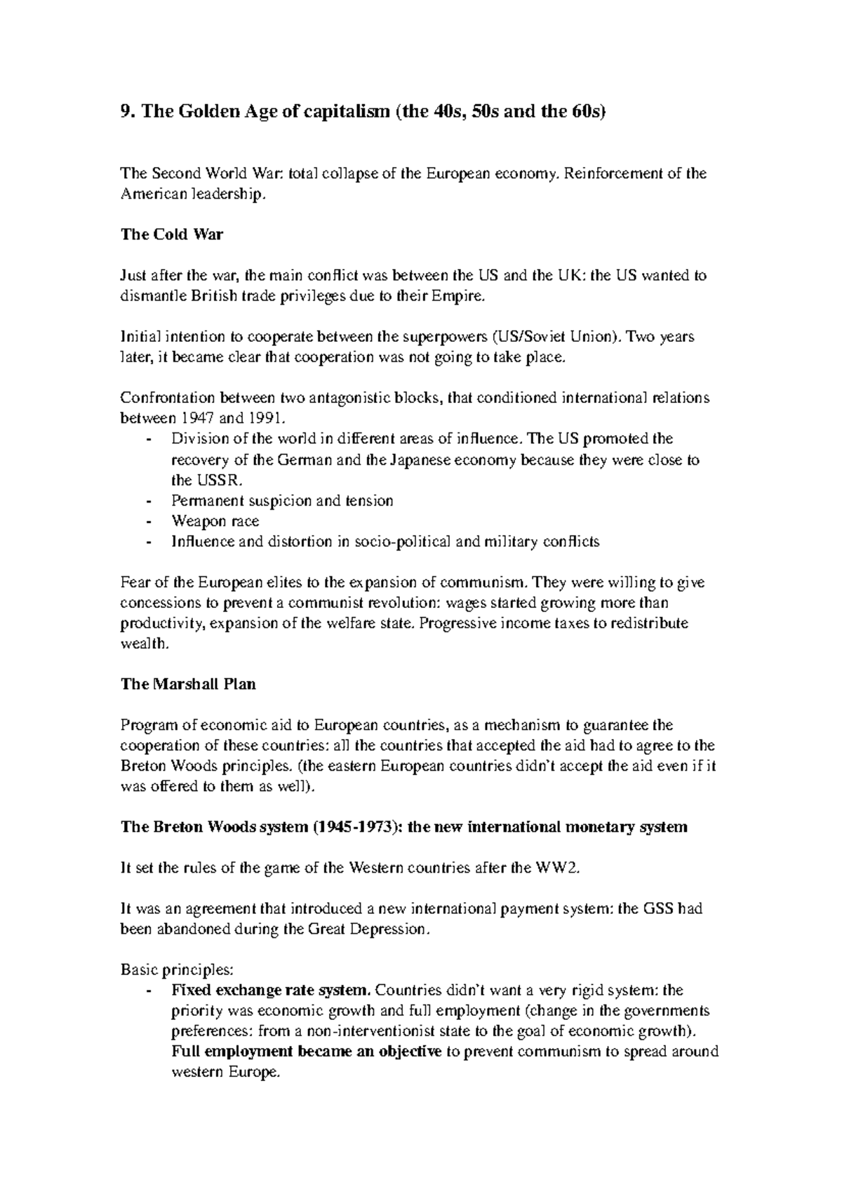 9. The Golden Age of Capitalism - 9. The Golden Age of capitalism (the ...