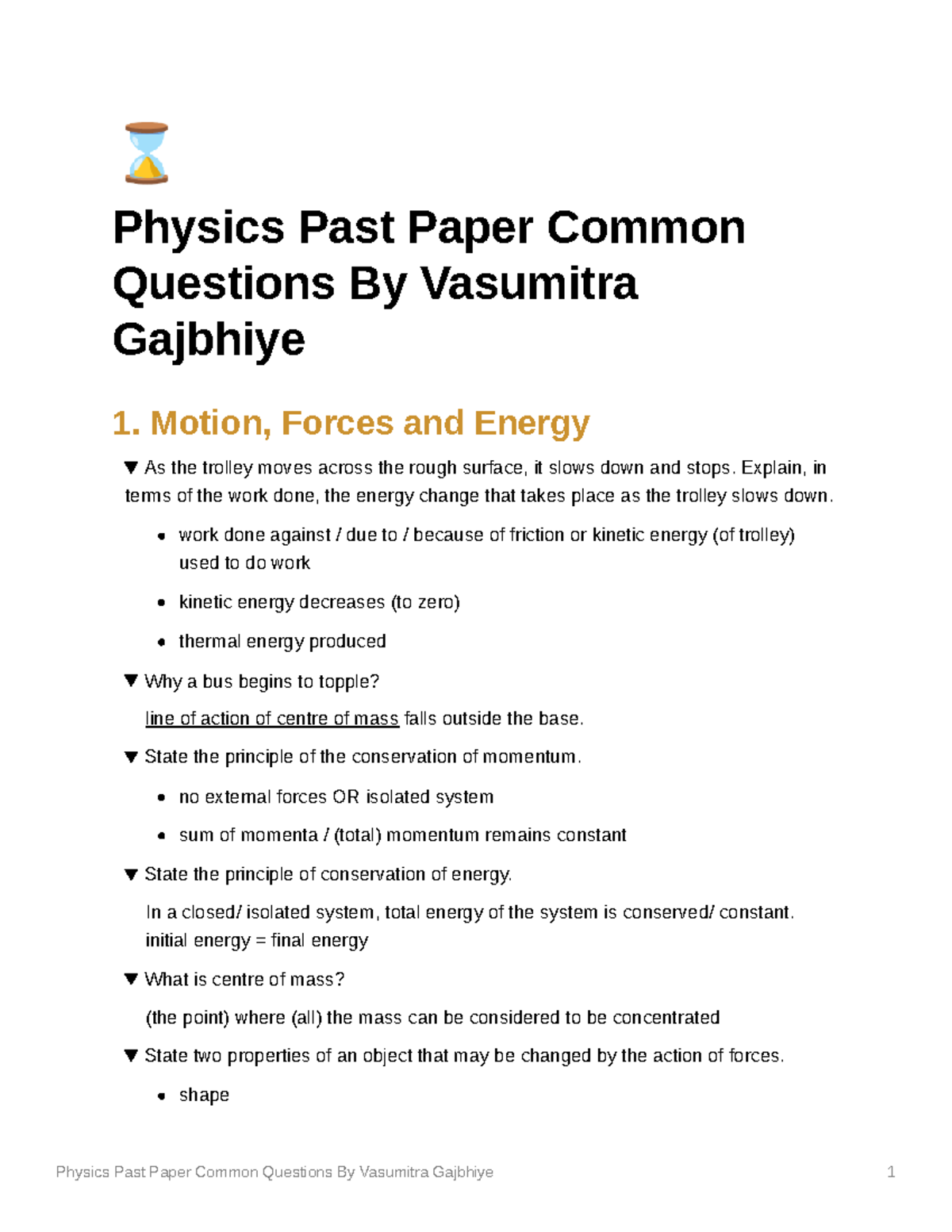 Physics Past Paper Common Questions - ⌛ Physics Past Paper Common ...