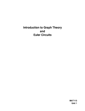 Euler Circuits and Paths Worksheet Study Guide - Discrete Math Name