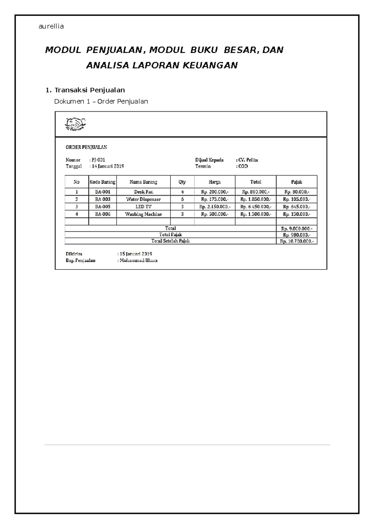 Pengenalan Zahir Accounting Versi 6v - PART 12 - MODUL PENJUALAN, MODUL ...