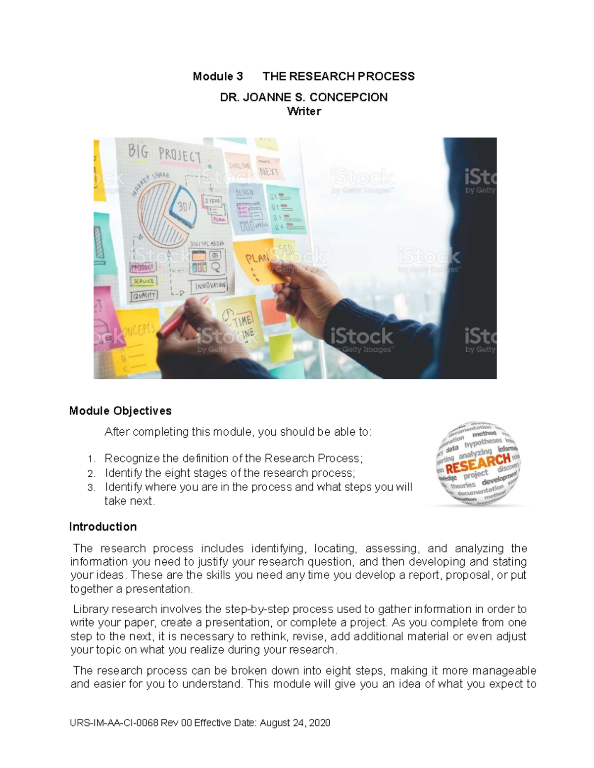 The Research Process - Module 3 THE RESEARCH PROCESS DR. JOANNE S ...